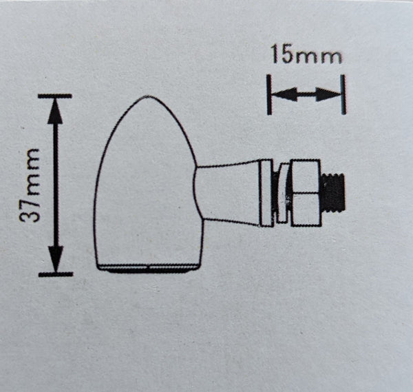 Mini Bullet LED Indicators - Black - K65 Motorcycle Parts